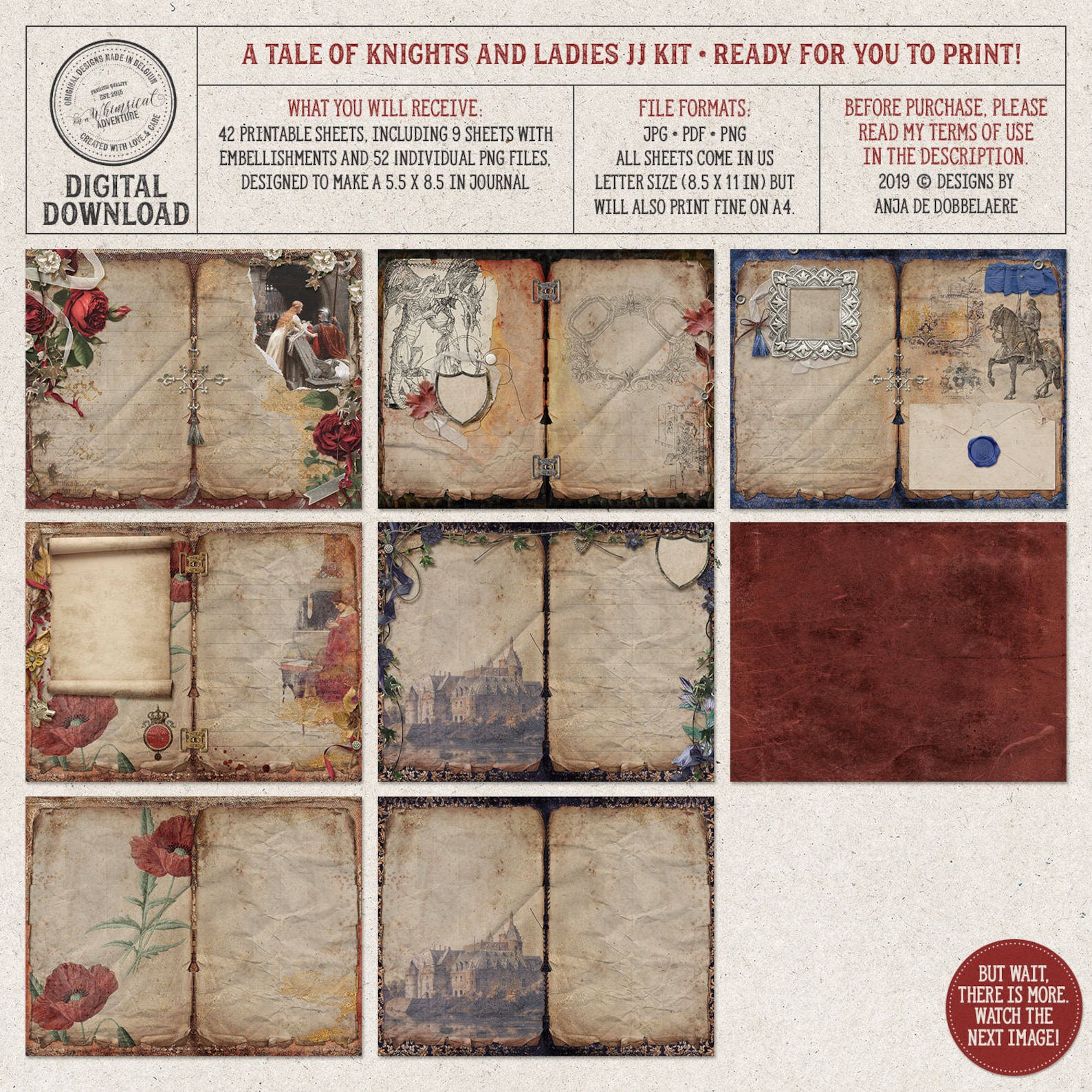 Junk Journal Kit Medieval Journal Once Upon A Time Knights - Etsy