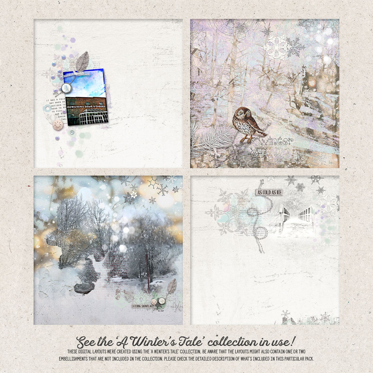 Glitter Ice Crystal Winter Wonderland Snow Queen Digital - Etsy