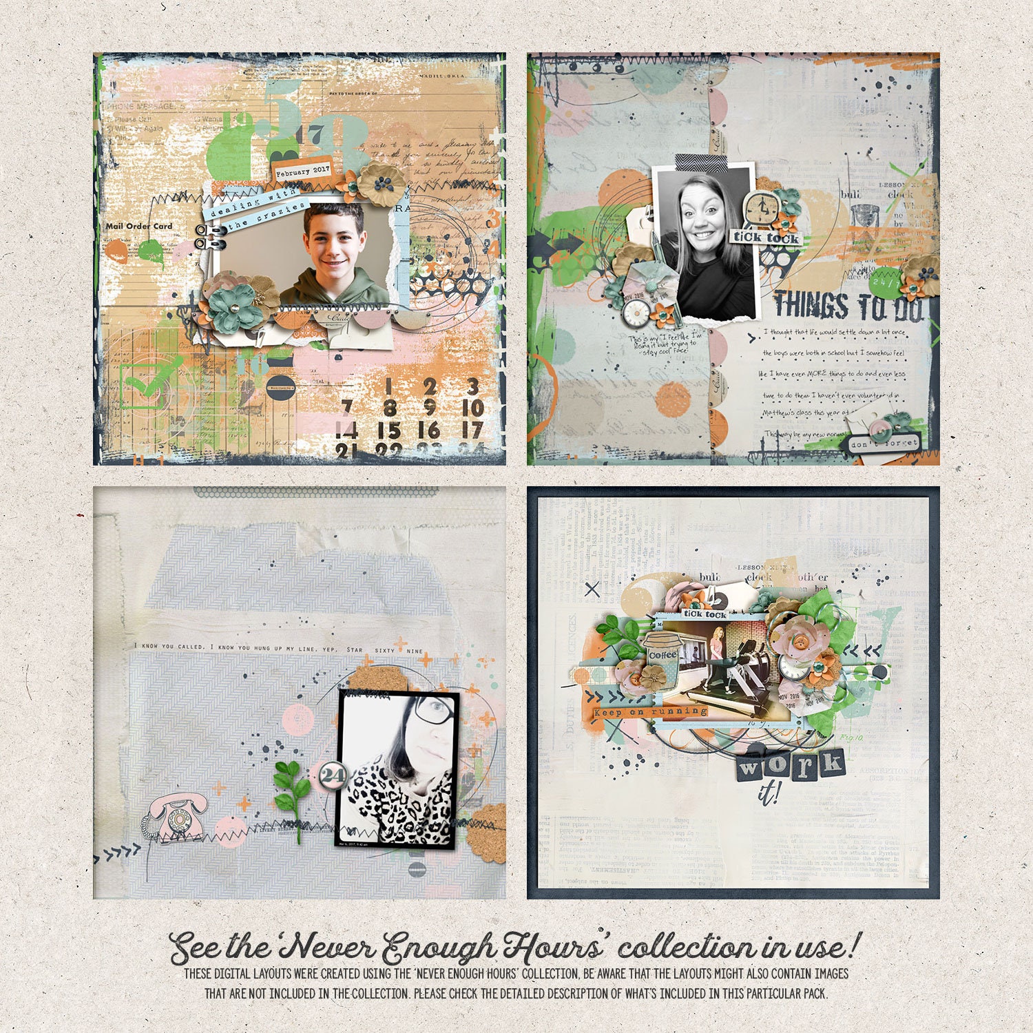 Busy Life Hours in A Day Mixed Media Hand Drawn Graphics | Etsy