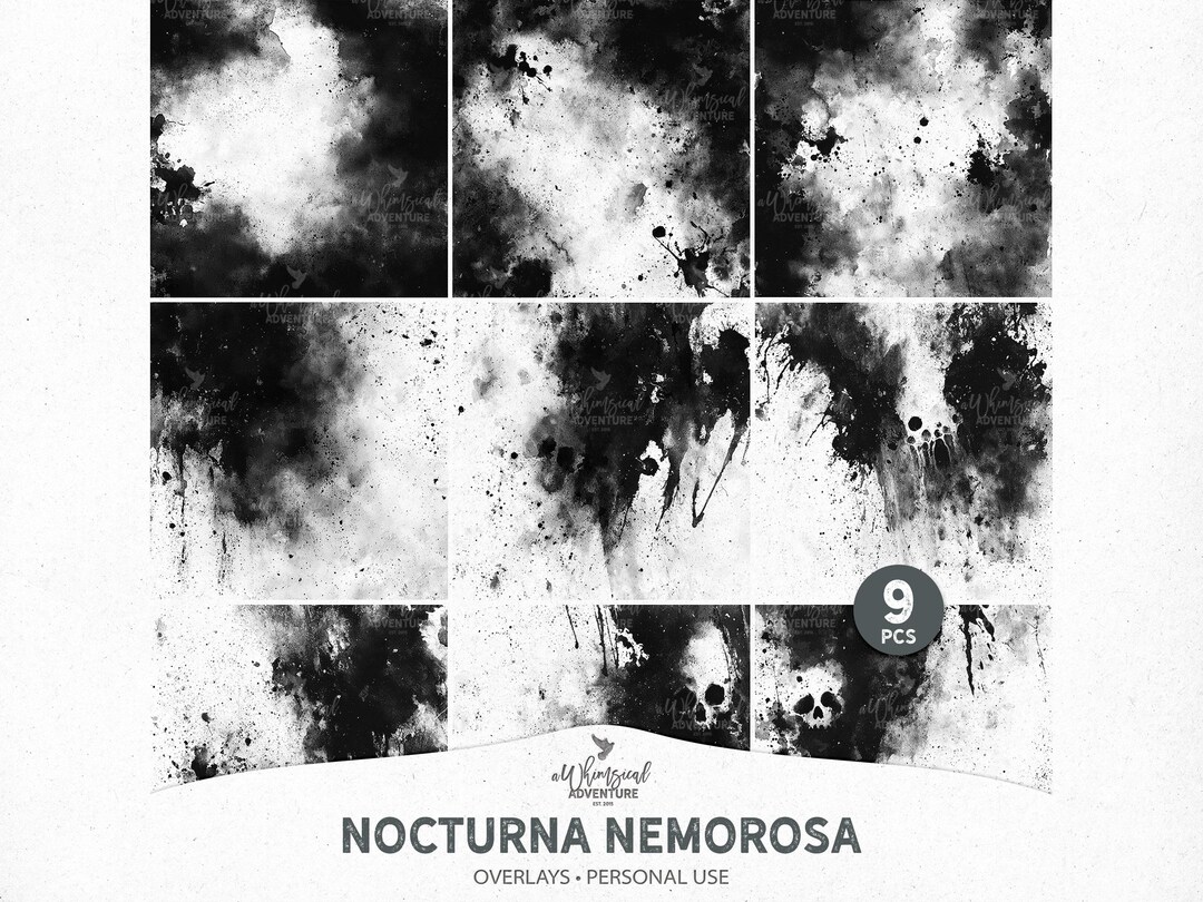 Goth Darkest Academia Transparent Grunge Overlays Clipart PNG Files ...