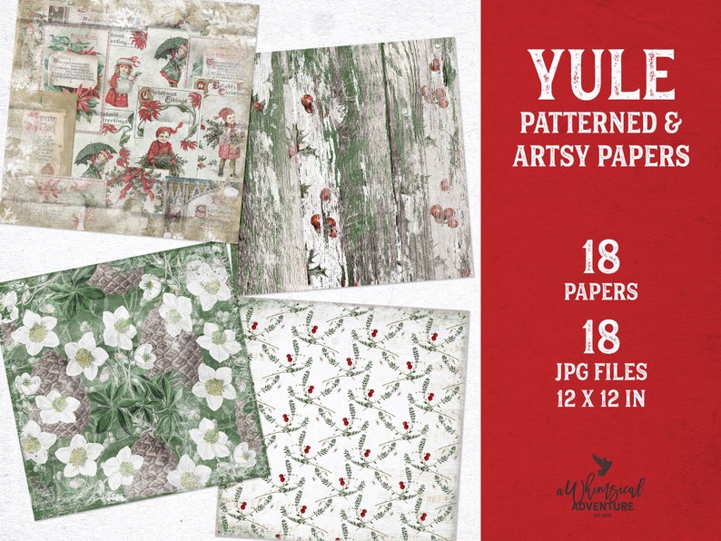 Yule Wheel of the Year Digital Scrapbook Paper Instant - Etsy