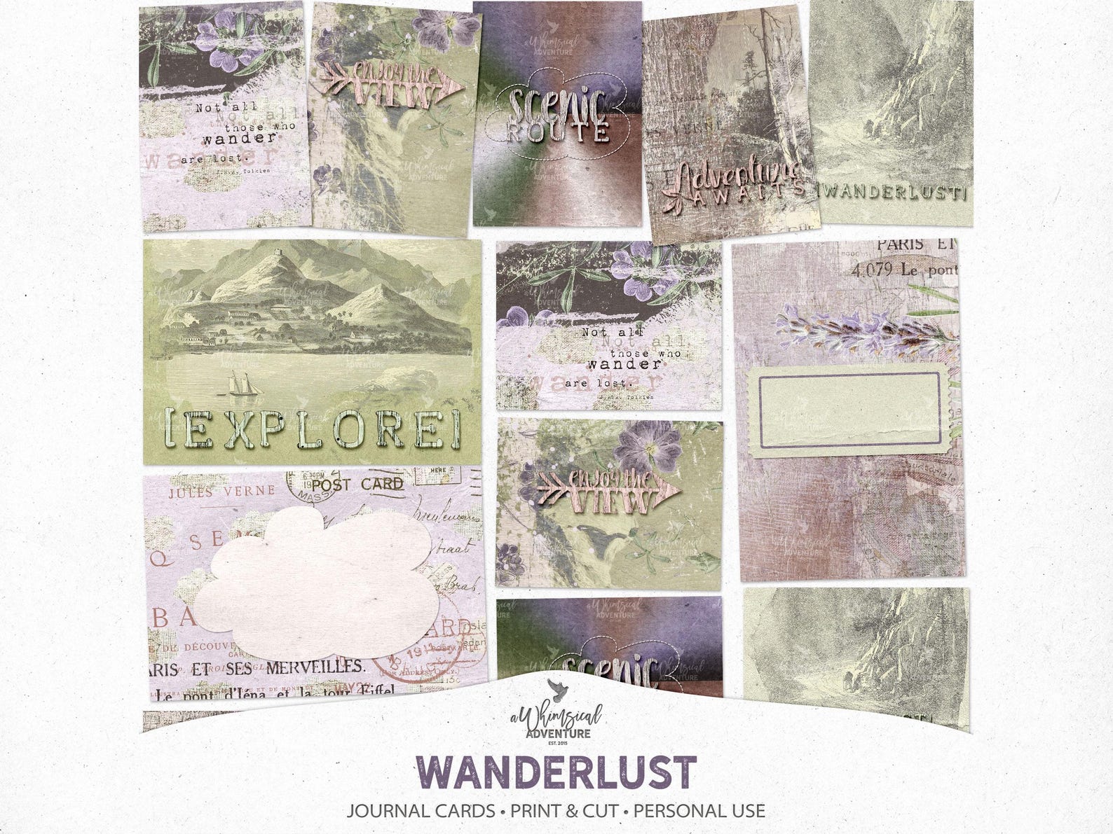 Travel Journal, Printable Pocket Cards, Travel Quotes, Wanderlust ...