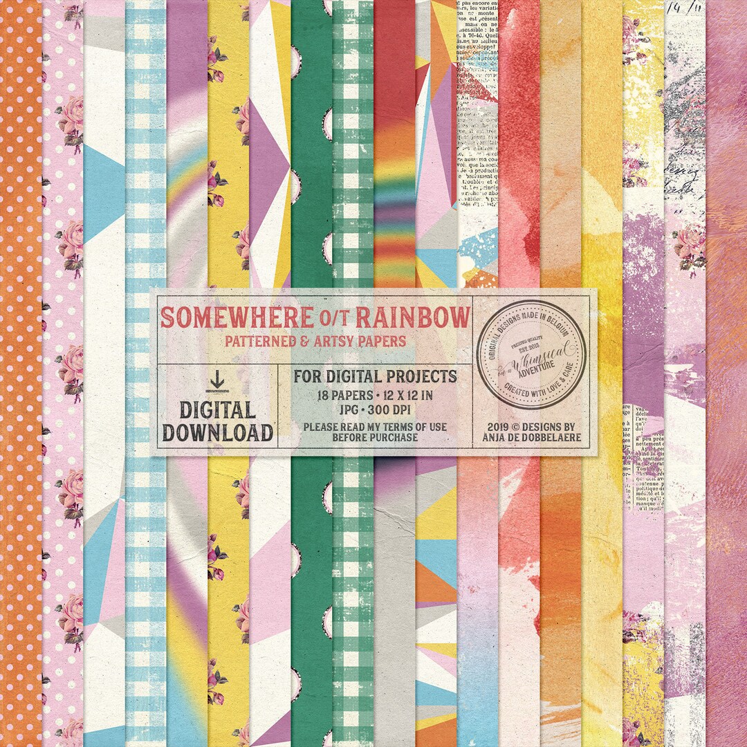 The Wizard of Oz Paper, Instant Download, Handmade Digital Paper Pack ...