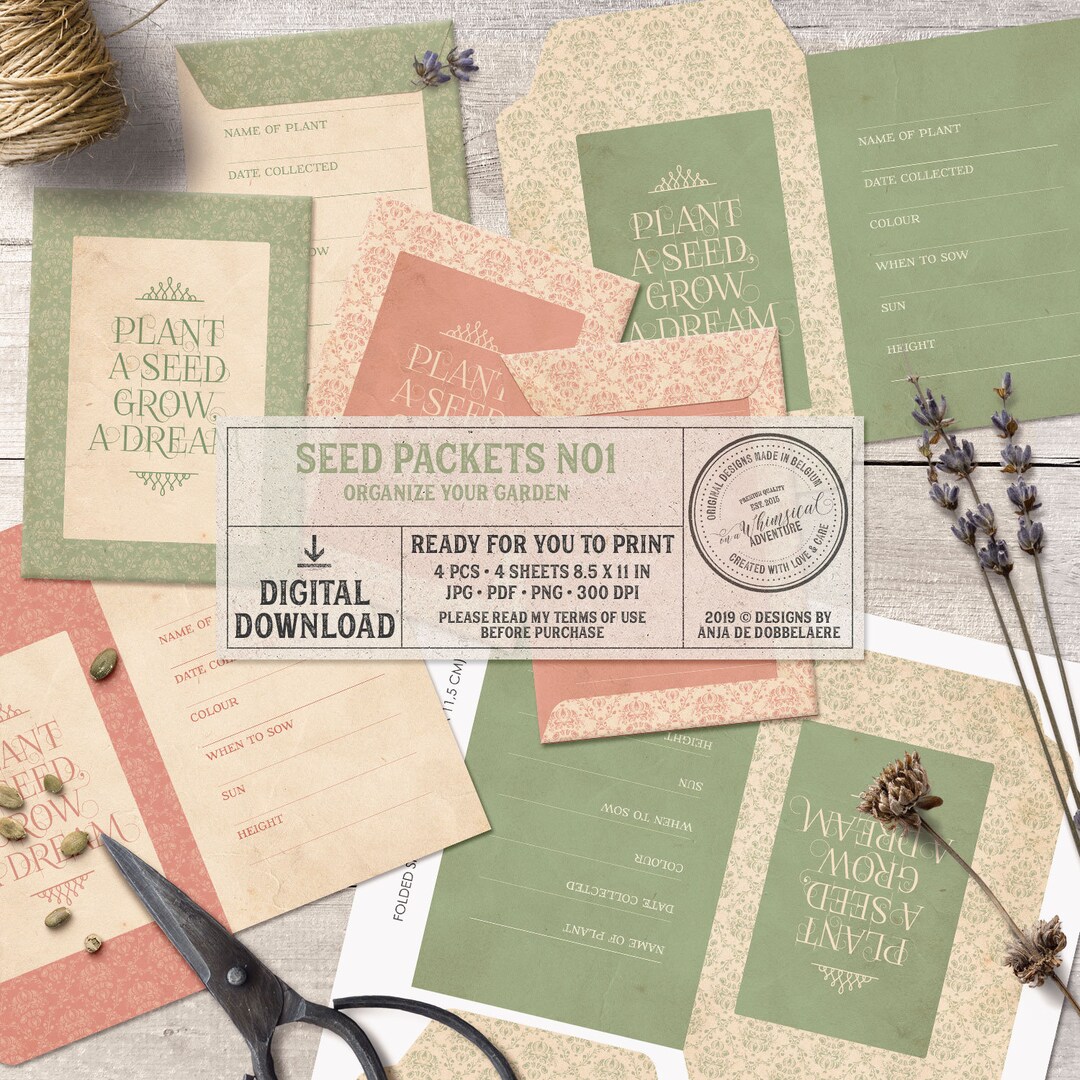 Seed Savers, Printable Digital Collage Sheet, Instant Download, Grow A ...