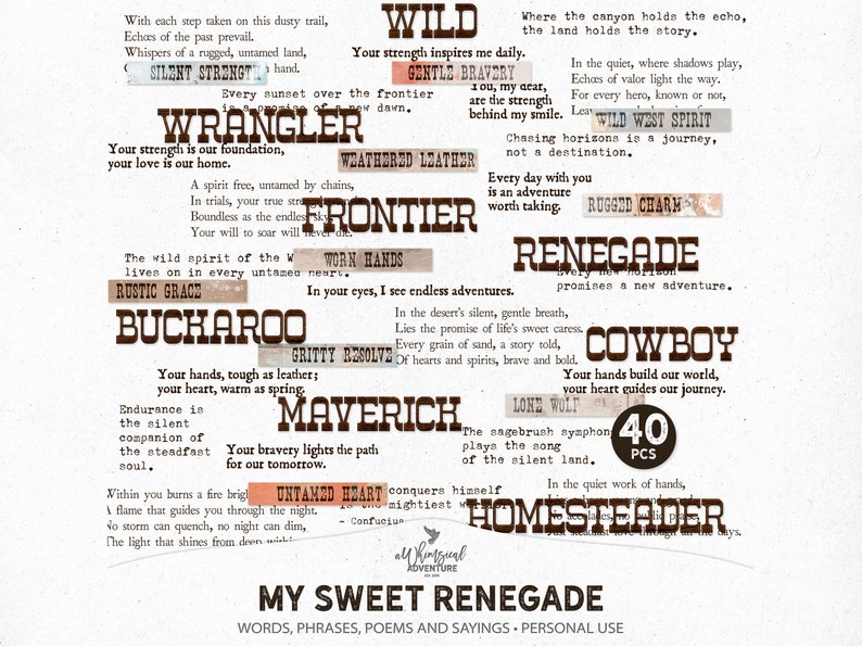 Cowboy and Wild West Clipart and Papers Discount Bundle, My Sweet ...
