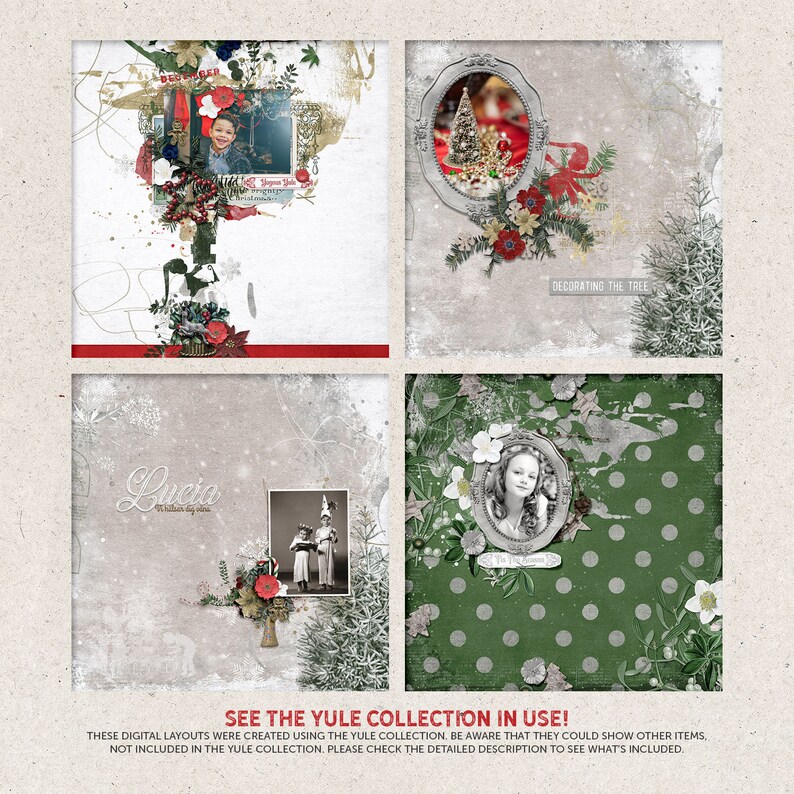 Yule Wheel of the Year Printable Vintage Floral PNG Clipart - Etsy