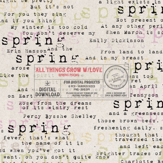 Classic Poetry Quotes Spring Themed Literature Erin Hanson | Etsy