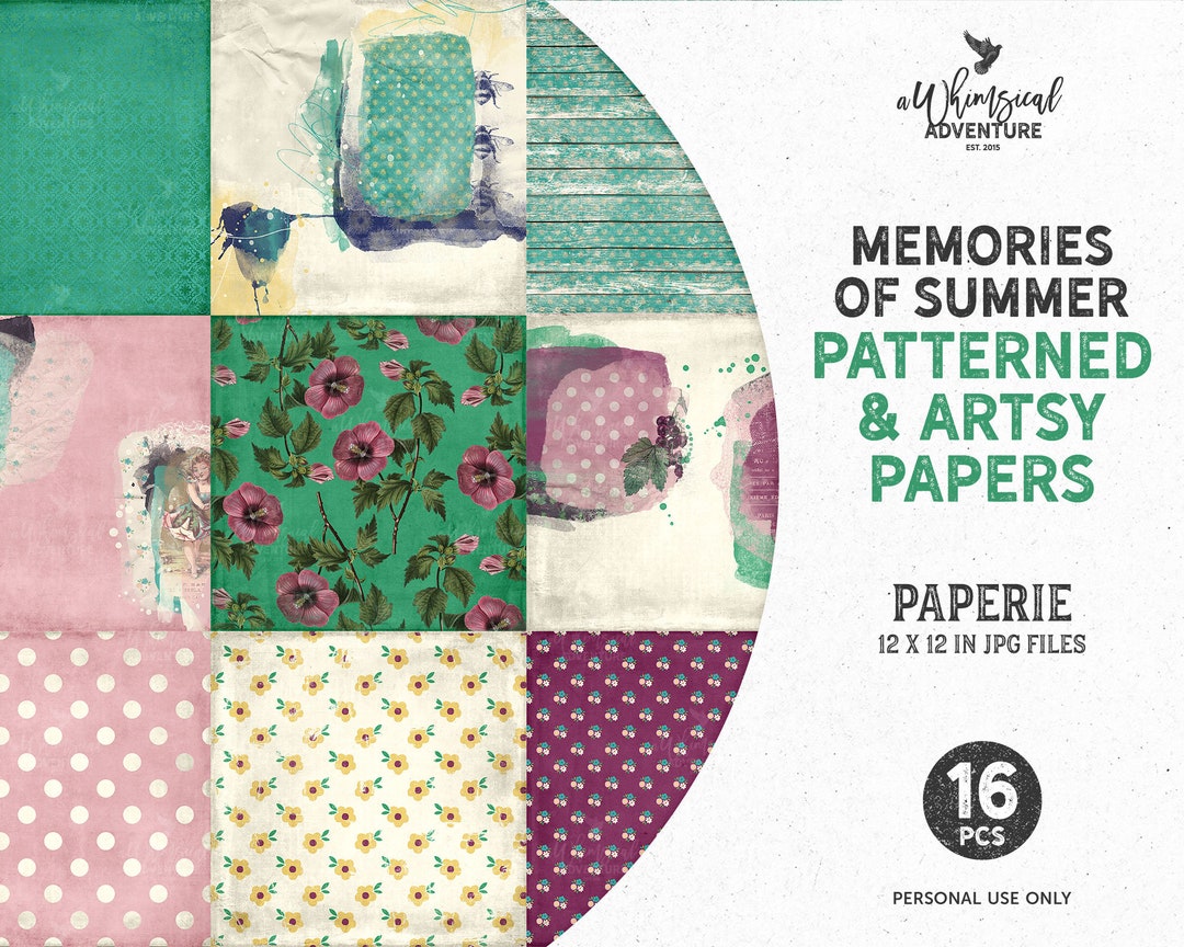 Tropical Flowers and Leaves, Digital Paper Pack, Fruity Colors, Floral ...