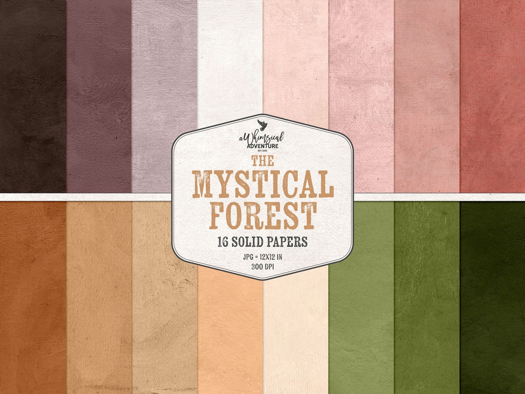 Enchanted Forest Digital Papers, Woodland Colors Cardstock, Scrapbook ...