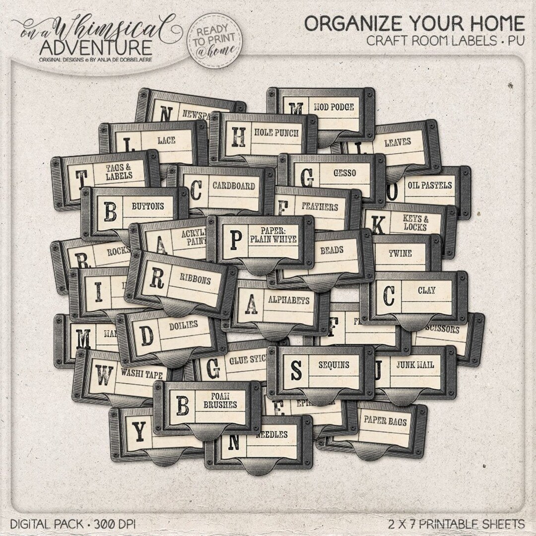 Craft Room Labels Organize Your Home Printable Labels Print - Etsy