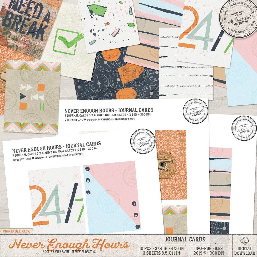 Project Life, Busy Life, Hours in A Day, Printable Pocket Cards ...