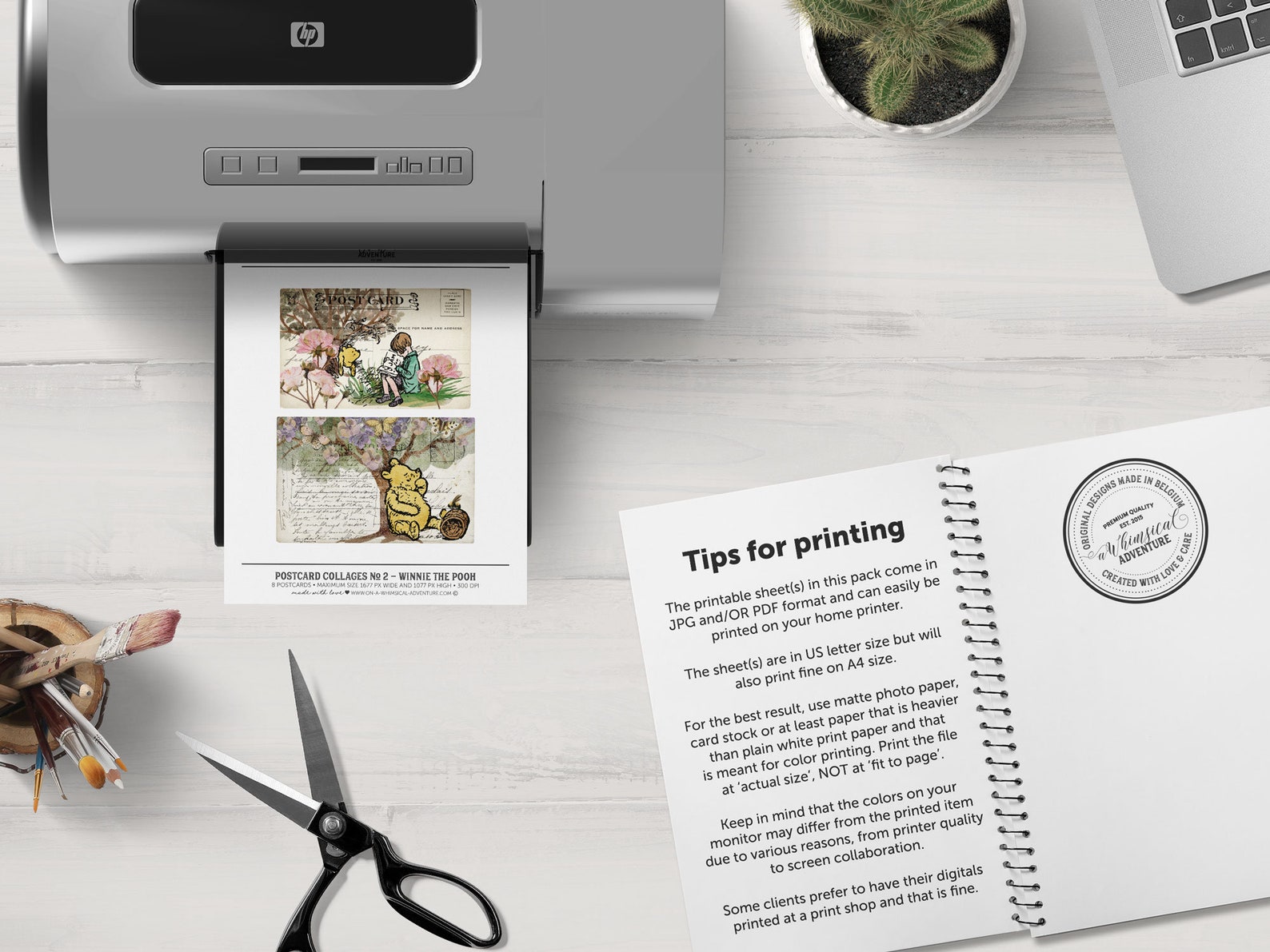 Printable Vintage Winnie the Pooh Postcard Collage Art Cute - Etsy