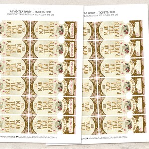 Mad Tea Party Ticket Invitation, Wonderland Printable Entry Tickets ...