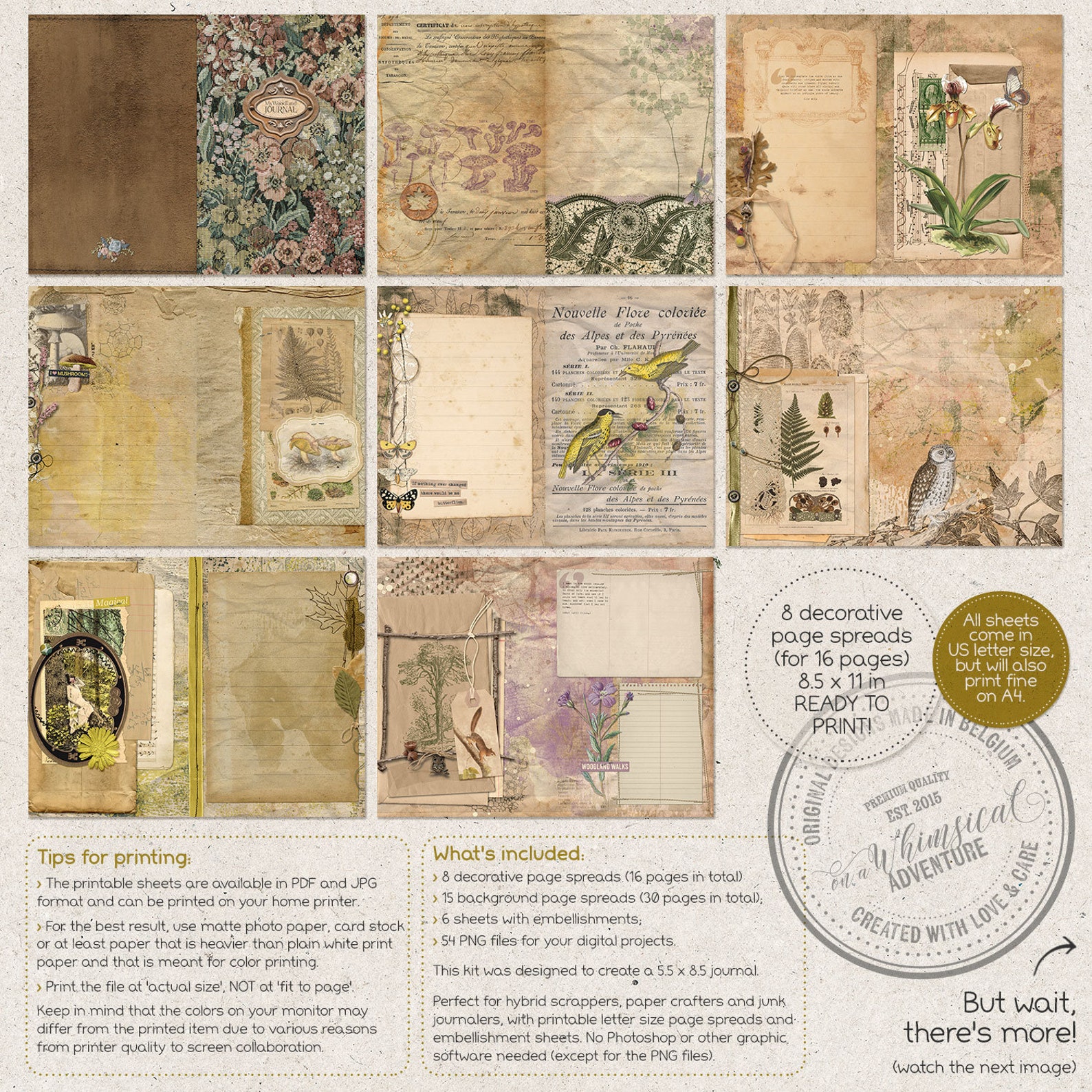 Forest Junk Journal Botanical Journal Kit Nature Journal Kit - Etsy