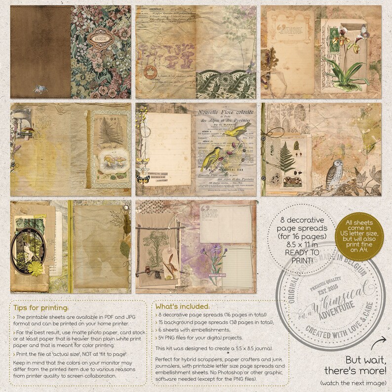 Forest Junk Journal Botanical Journal Kit Nature Journal Kit - Etsy