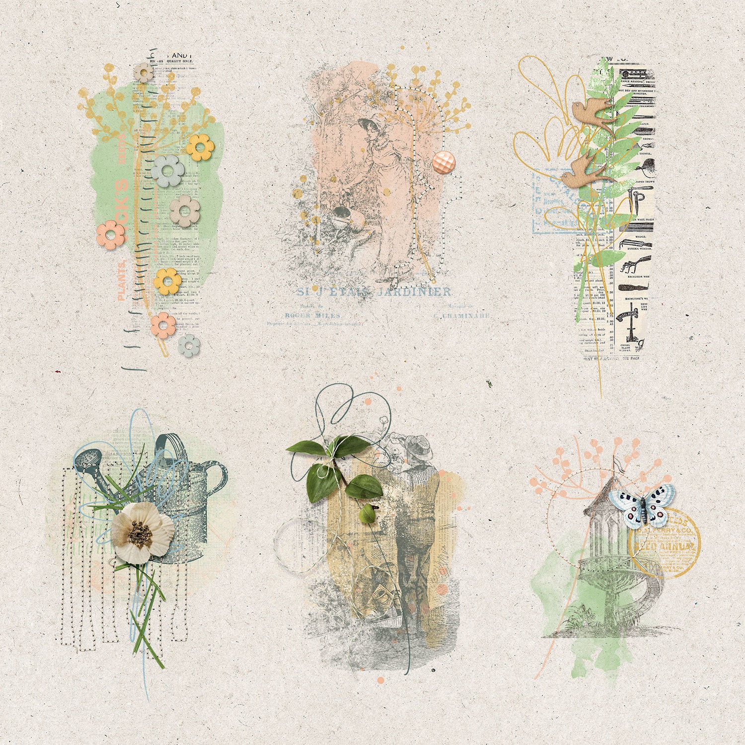 In the Garden, Nature Inspired, Overlays, Instant Download, Digital ...