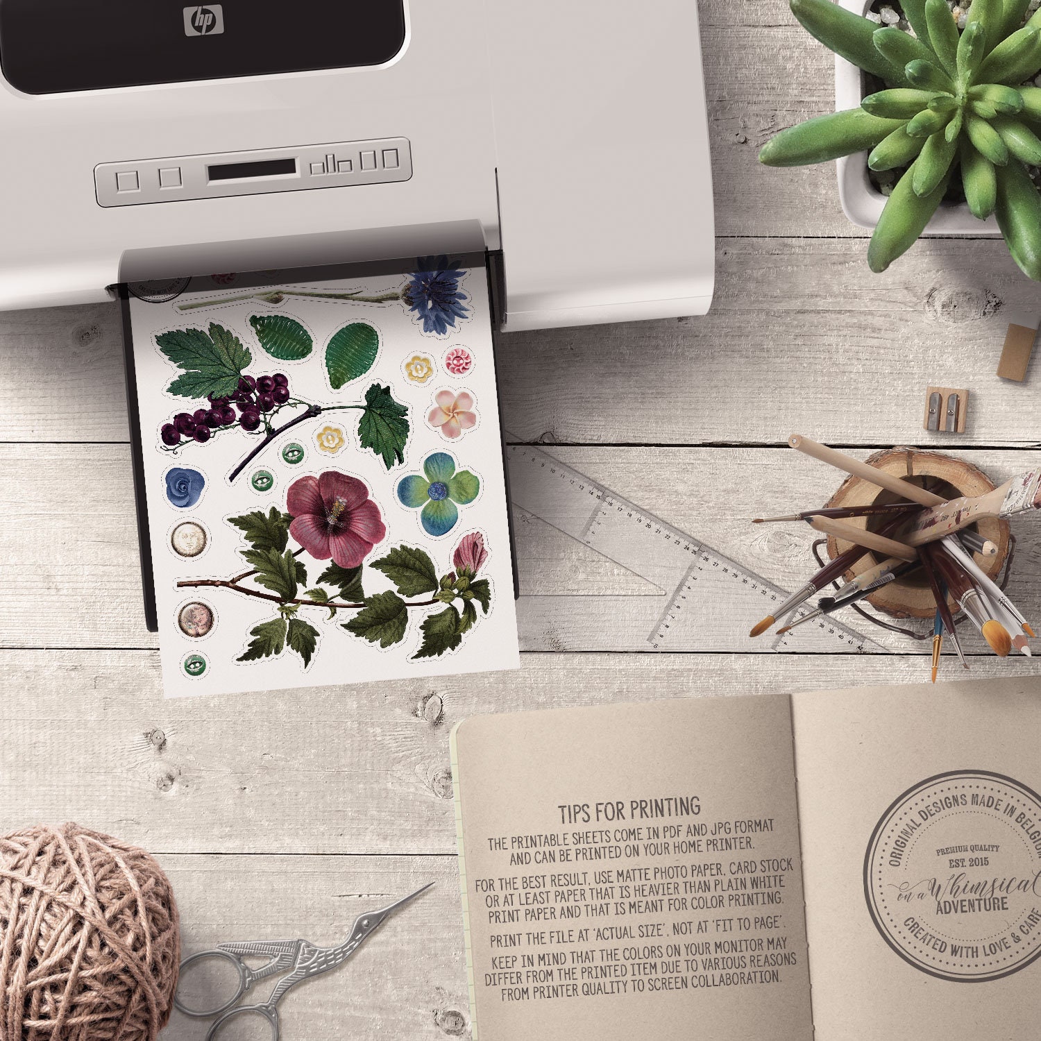 Printable Summer Scrapbook Kit Floral Digital Papers Letter | Etsy