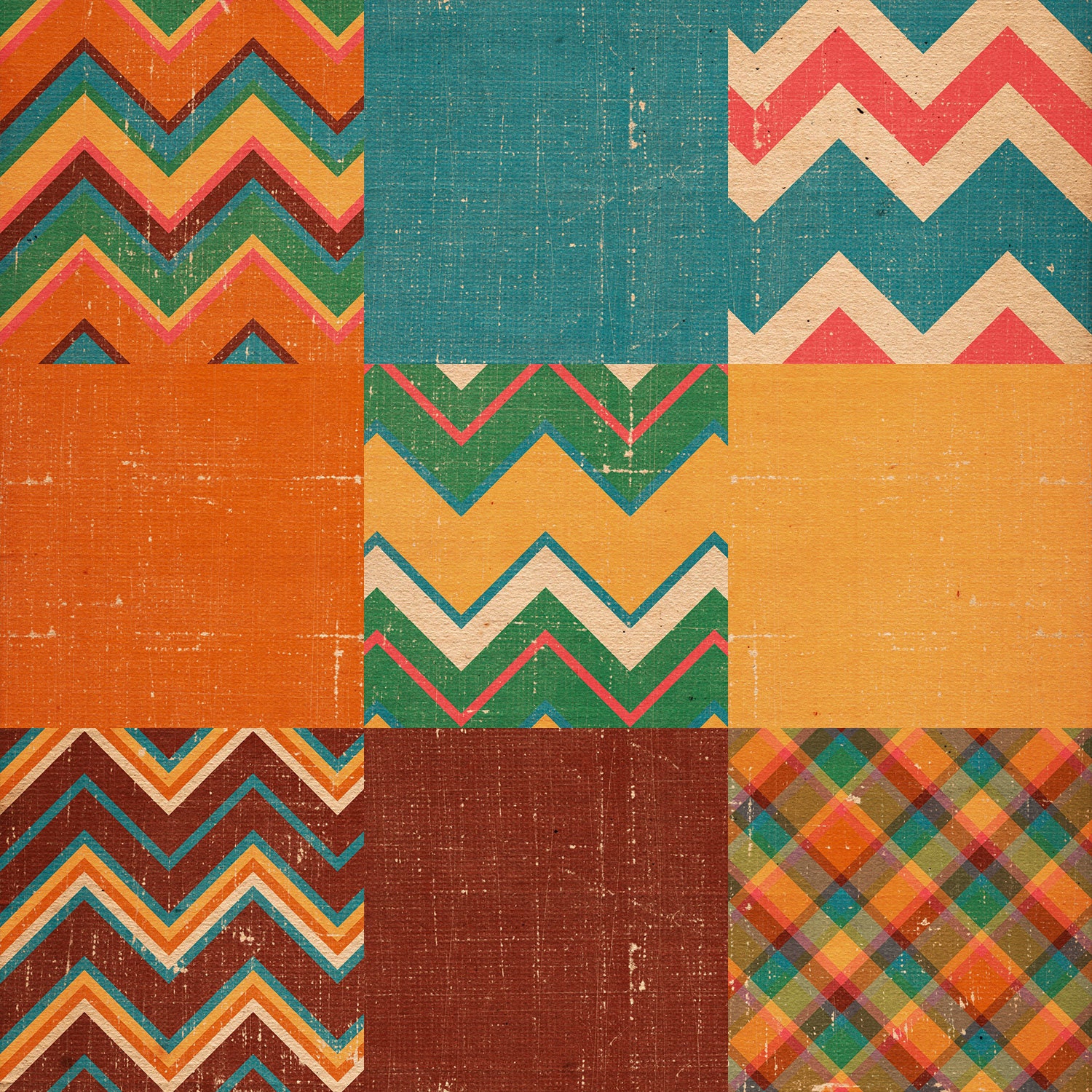 Scrapbook Paper Printable Letter Size Fall Colors Geometric - Etsy