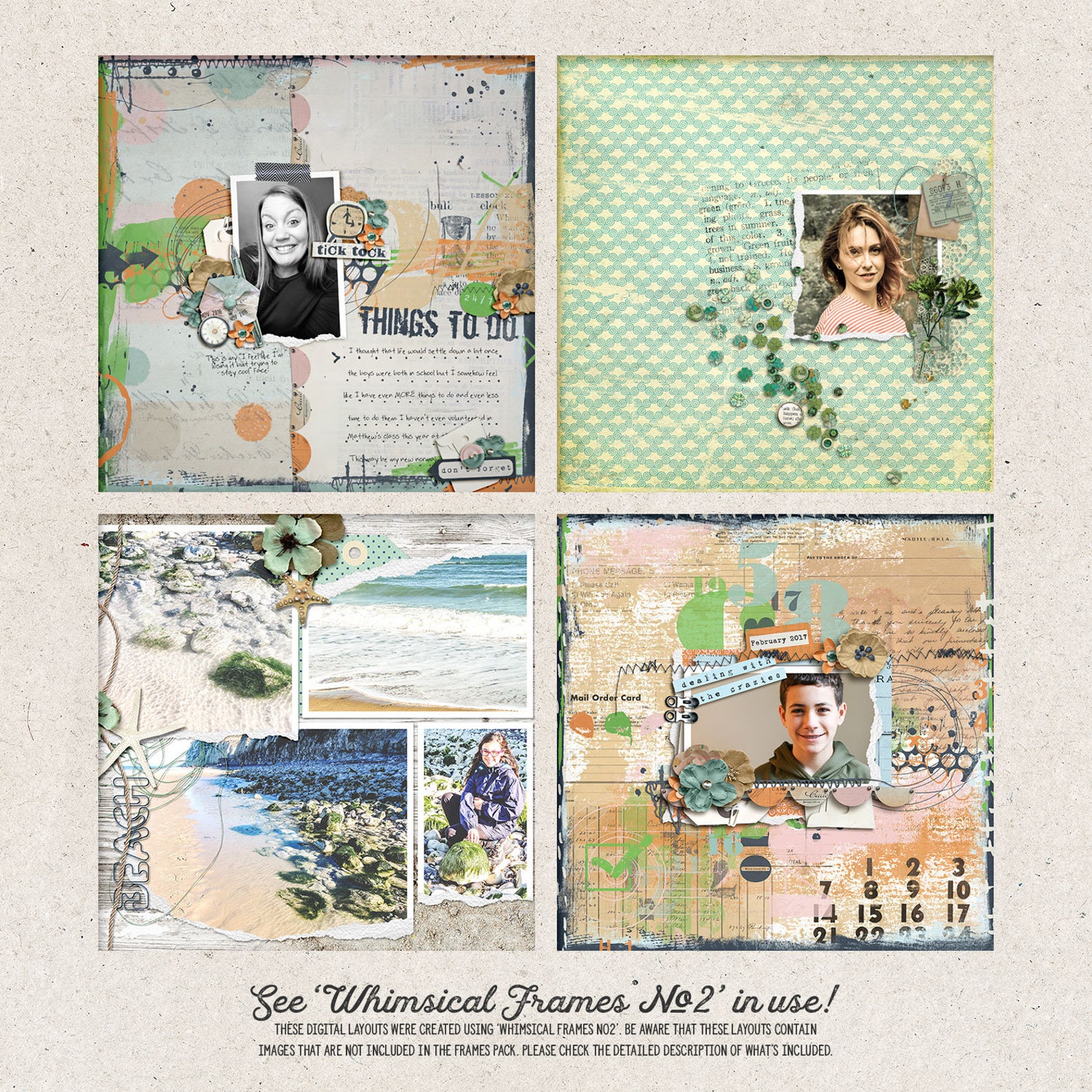 Distressed Frames Picture Frame Set Torn Edges Instant - Etsy