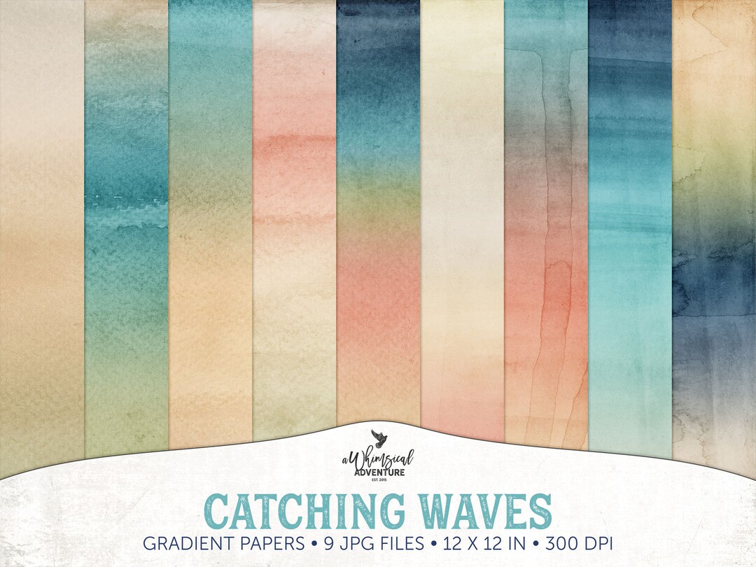 Ombre Digital Paper Gradient Set Watercolor Texture Instant - Etsy