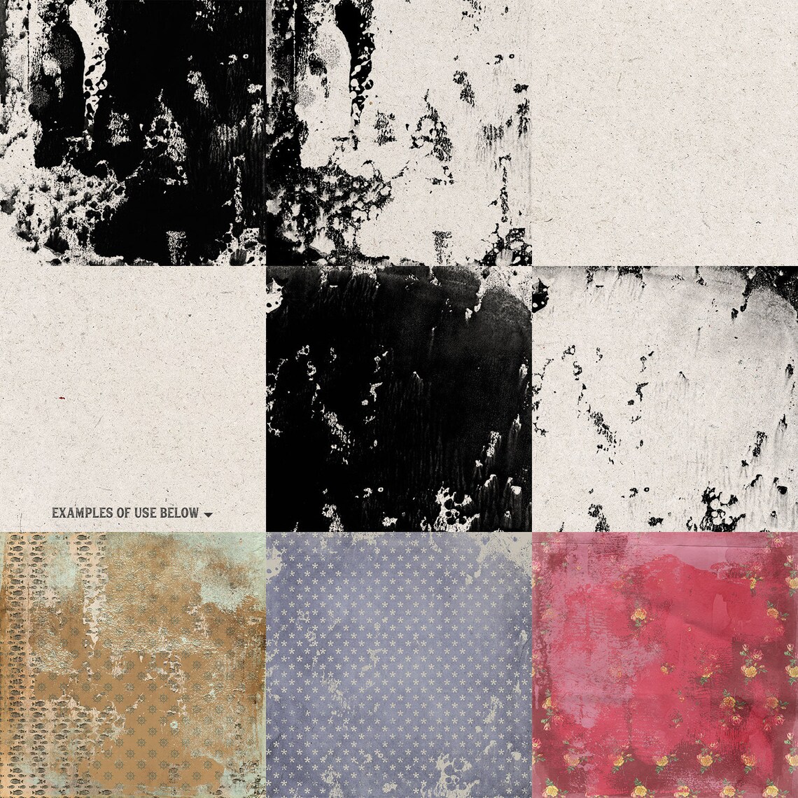 Transparent Digital Overlays Scrapbook Textures Painted - Etsy