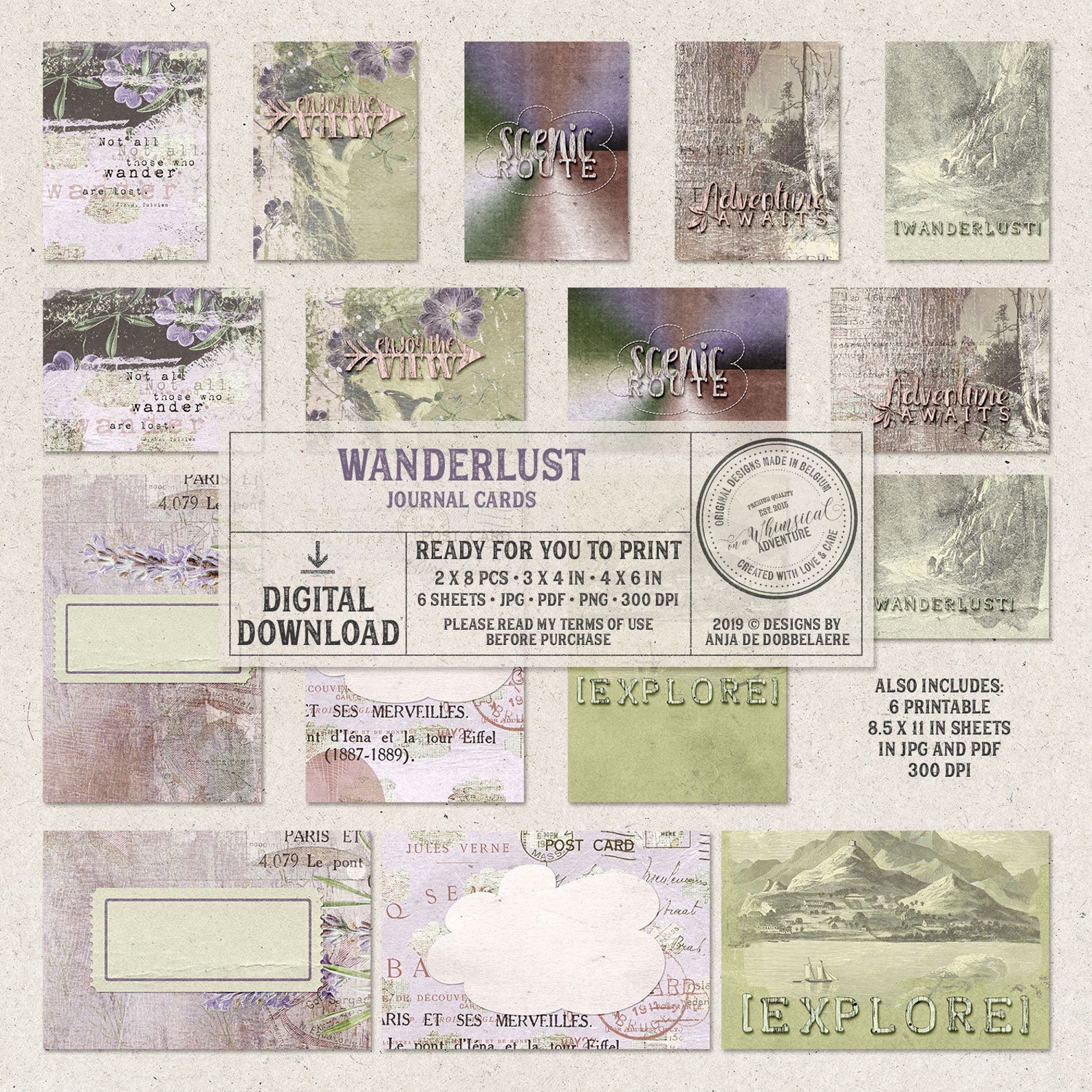 Travel Journal Printable Pocket Cards Travel Quotes - Etsy