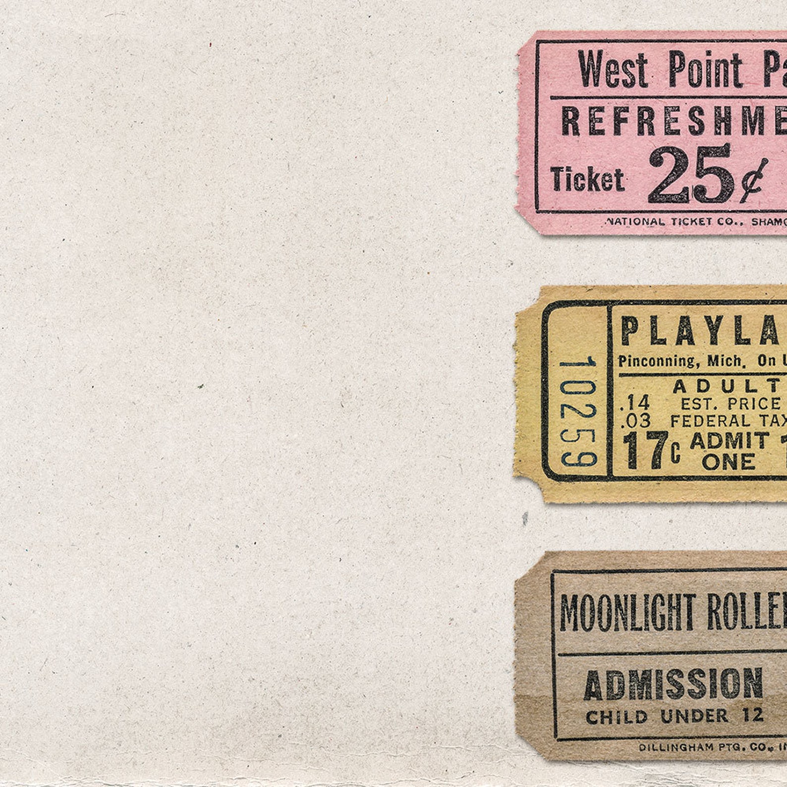 Printable Vintage Tickets Instant Download Commercial Use - Etsy