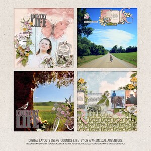 Ready to Use Scrapbook Cluster - Country Life - Layout Template ...