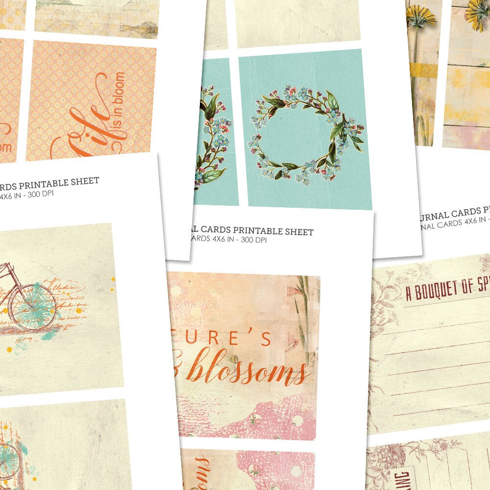Spring Fever Printable Journal Cards, Digital Download Pocket Cards for ...