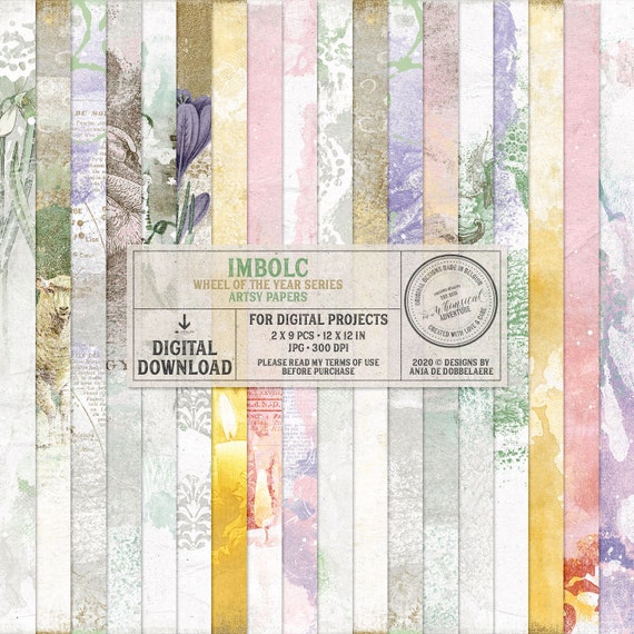 Blessed Imbolc Artistic Scrapbook Paper Mixed Media Art | Etsy