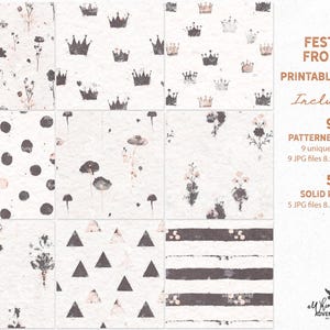 Printable Solid and Patterned Winter and Christmas Papers, Digital ...