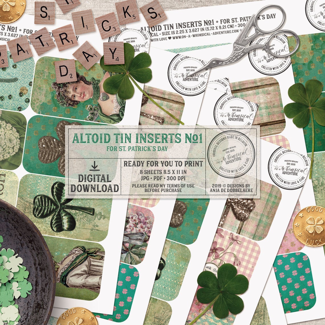Altoid Tin Printable Inserts St Patricks Day Altoid Labels | Etsy