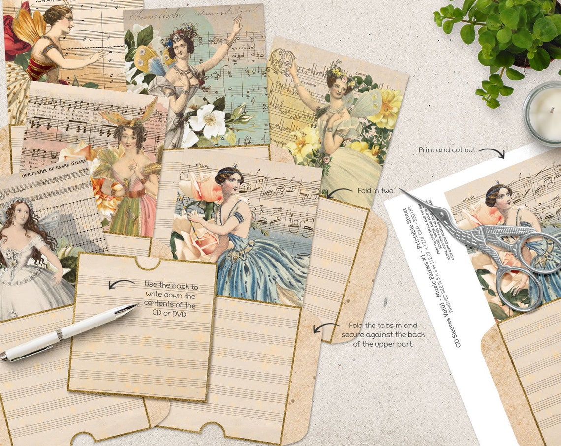 CD Sleeves, Printable DVD Sleeve Template, Sheet Music, Fairies and ...