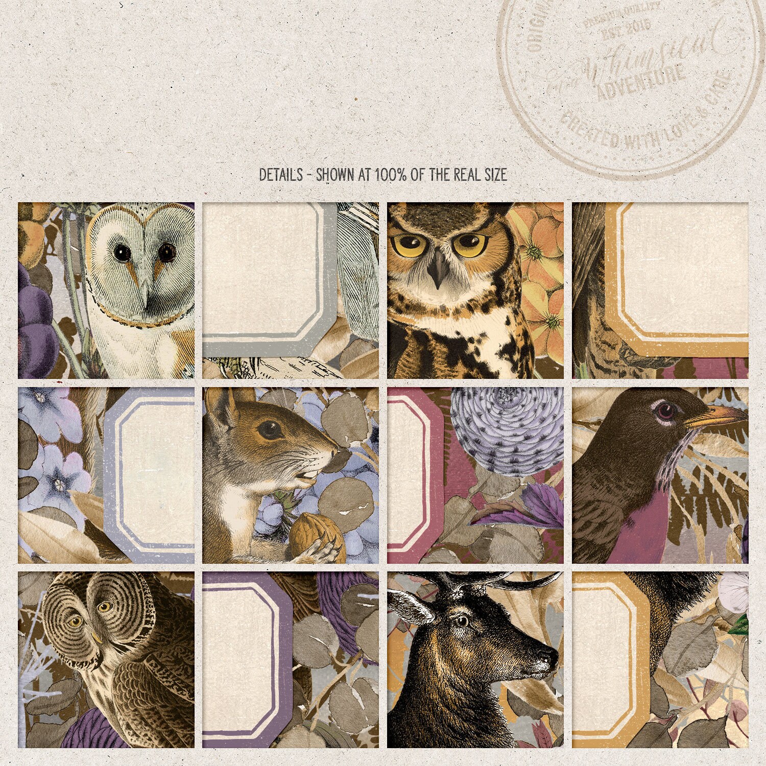 Printable Fall Envelopes, Set of 6, Woodland Animals, Junk Journal ...