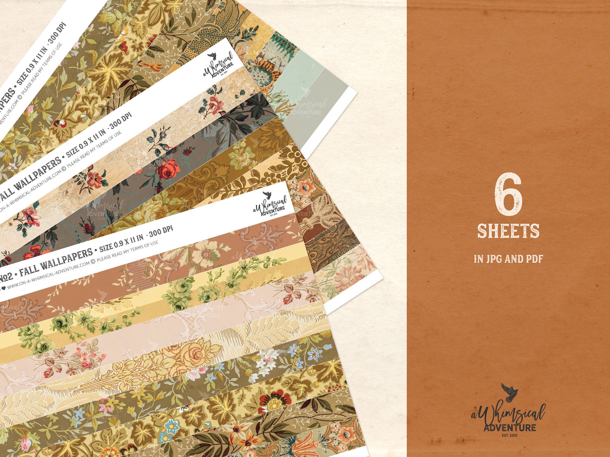 Digital Printable Fall Washi Tape Stickers Set Instant - Etsy