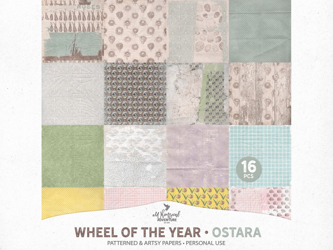 Ostara Scrapbook Paper, Shabby Chic Textures, Hares and Rabbits ...