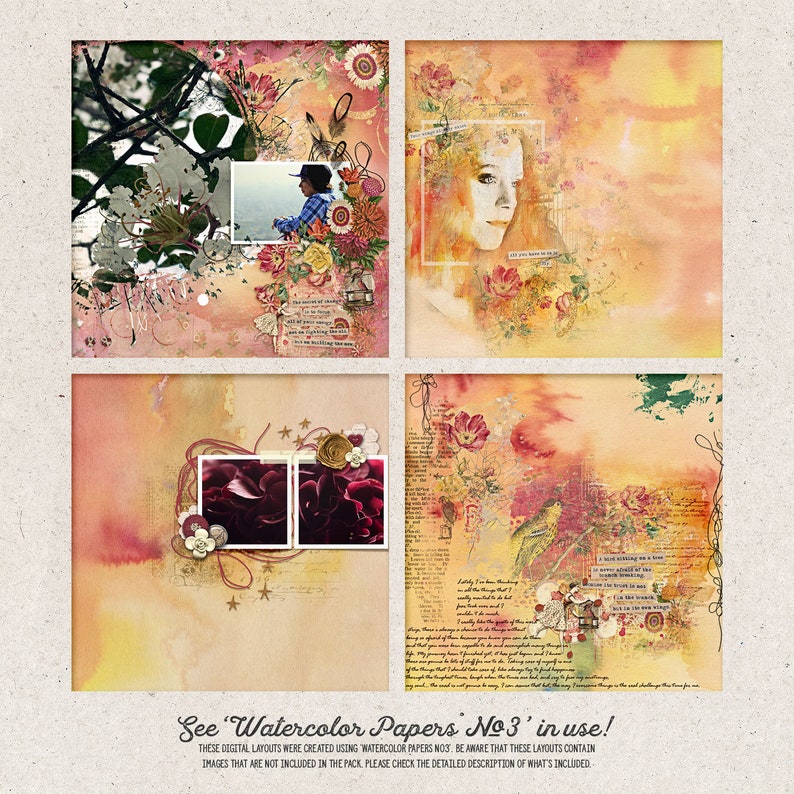 Hand Painted Watercolor Papers Digital Download Printable - Etsy