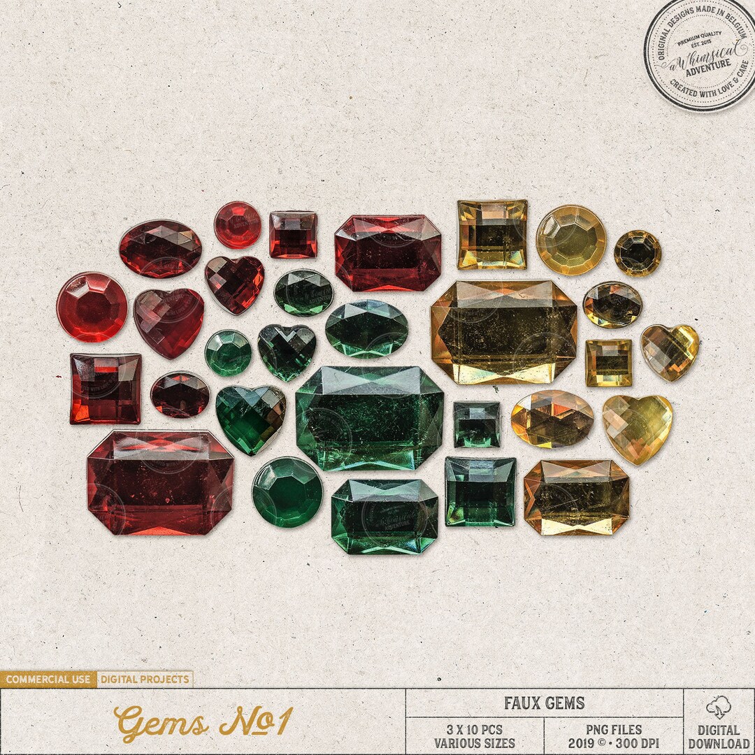 Acrylic Gemstones for Scrapbooking, Red and Green, Emeralds and Rubies ...