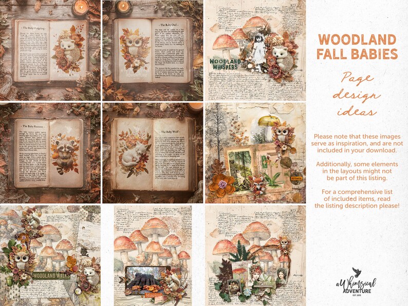 Cute Fall Woodland Baby Animals Clipart PNG Files, Digital Download ...