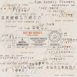 Bee My Honey Literary Quotes Inspirational Poem Scrapbook | Etsy