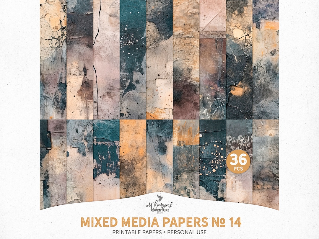 Grunge Printable Textured Mixed Media Art Collage Scrapbook Paper ...