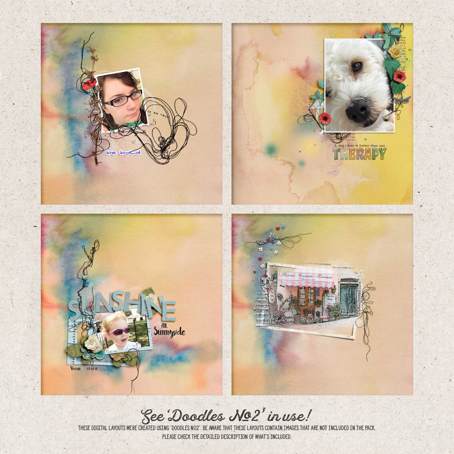 Messy Loose Threads Handdrawn Doodle Clip Art Photoshop - Etsy