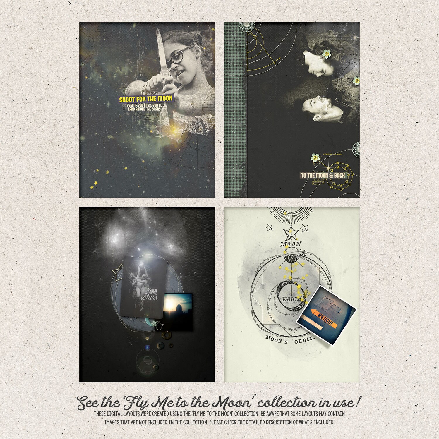 Outer Space, Sci-fi, to the Moon and Back, Printable Journal Cards for ...