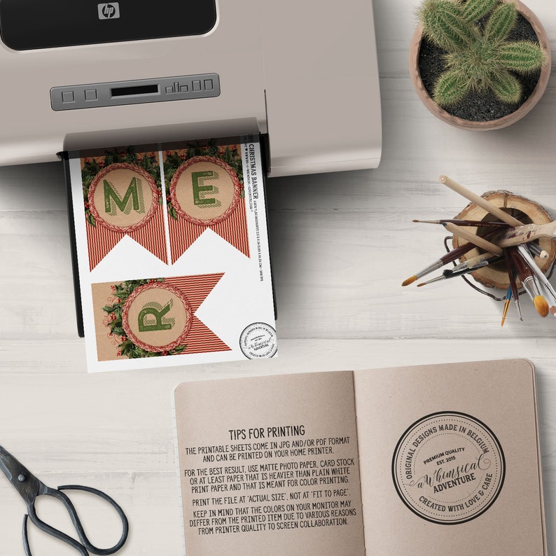 Printable Merry Christmas Banner in Traditional Red and Green - Etsy