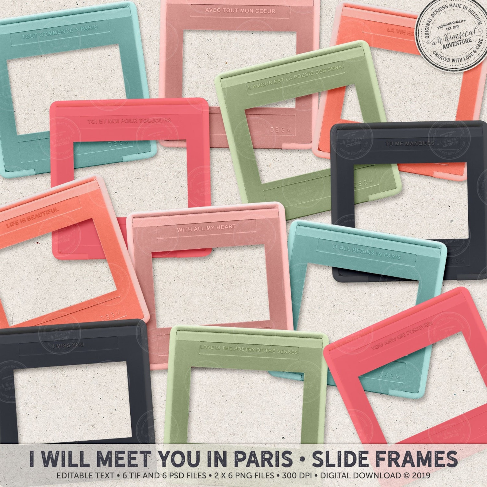 Picture Frame Set Retro Slide Frames Photo Slides Paris | Etsy