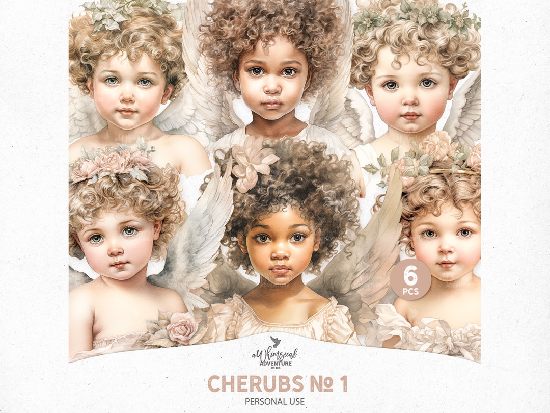 Angels Ephemera Vintage Renaissance Art PNG Files, Digital Download ...