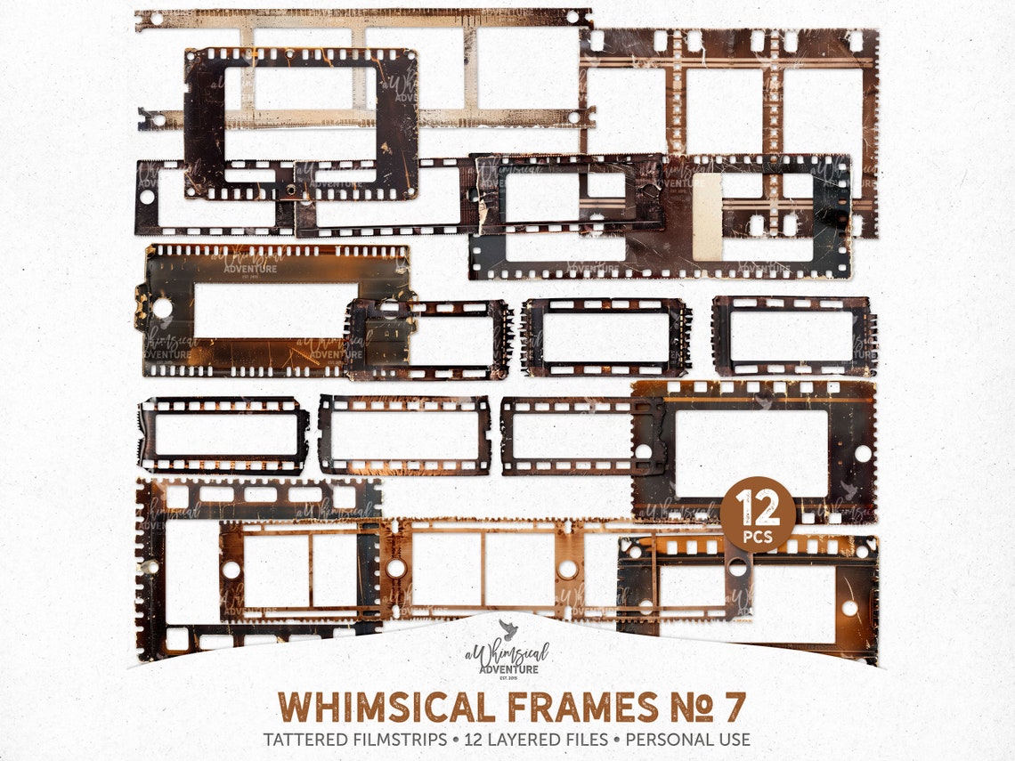 Grunge Negatives Film Roll Strips for Scrapbooking and Journaling ...