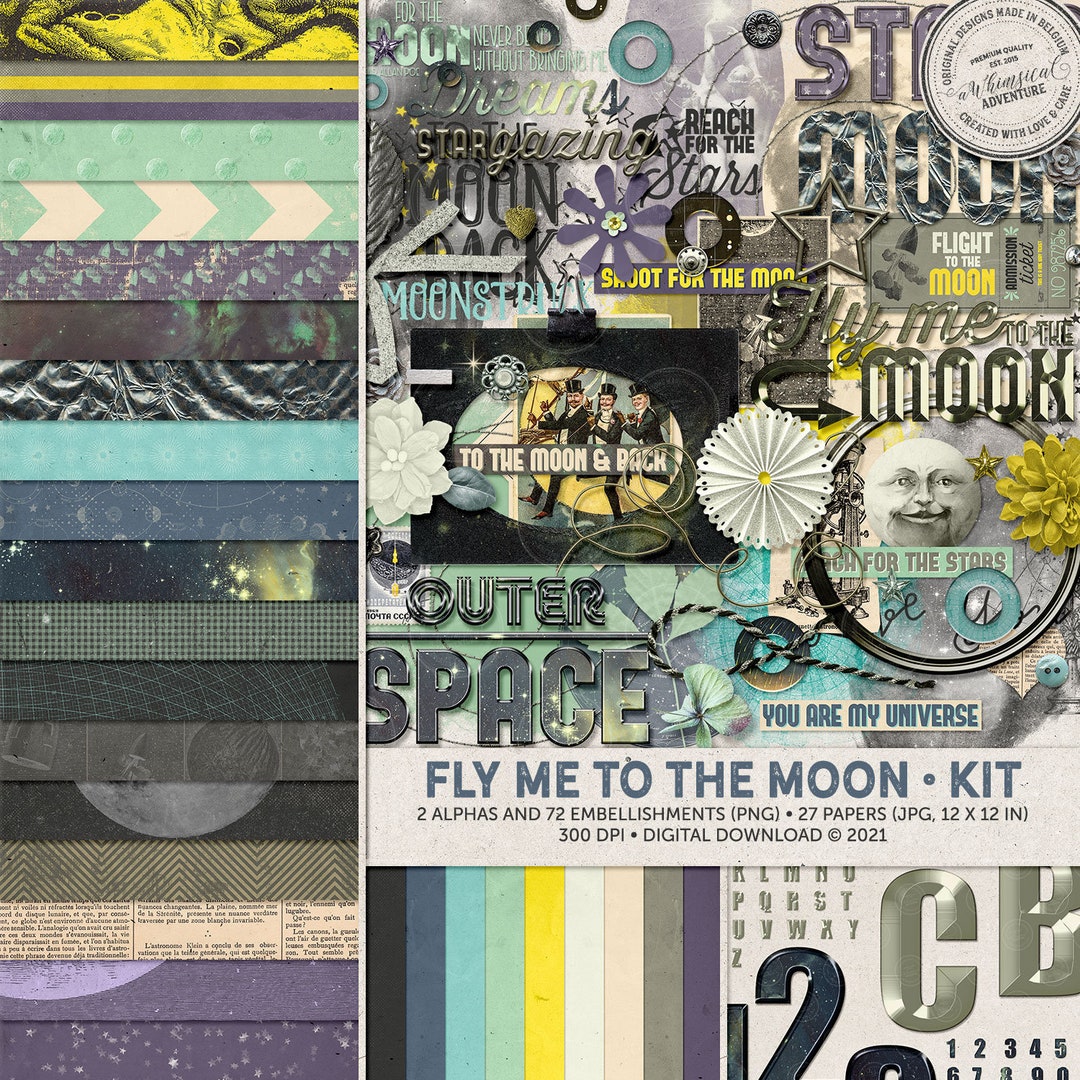 Outer Space, Scrapbook Kit, to the Moon and Back, Astronomy Gift ...