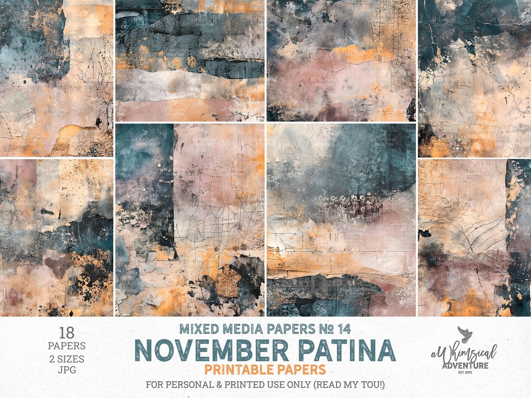 Grunge Printable Textured Mixed Media Art Collage Scrapbook Paper ...