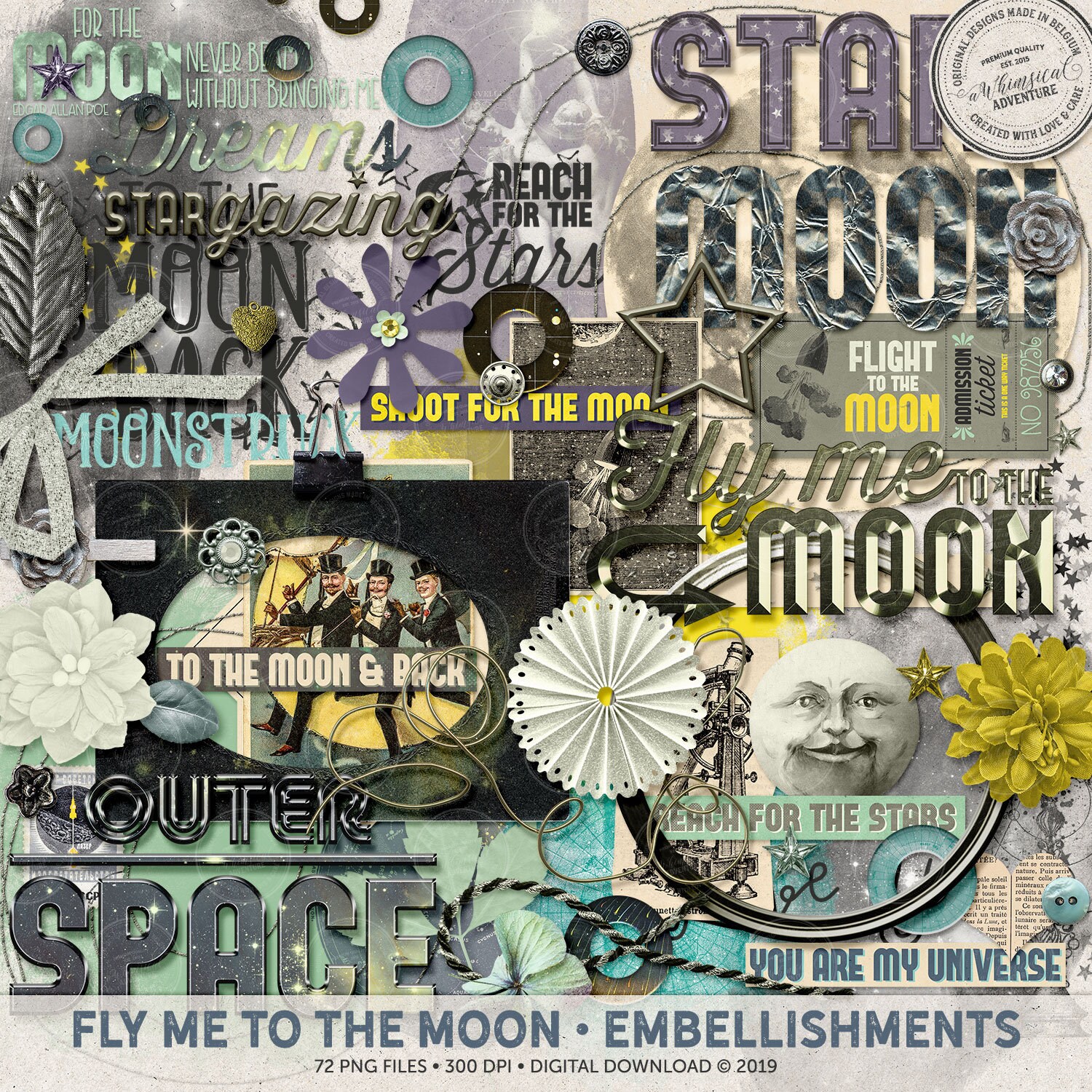 Outer Space, Scrapbook Kit, to the Moon and Back, Astronomy Gift ...